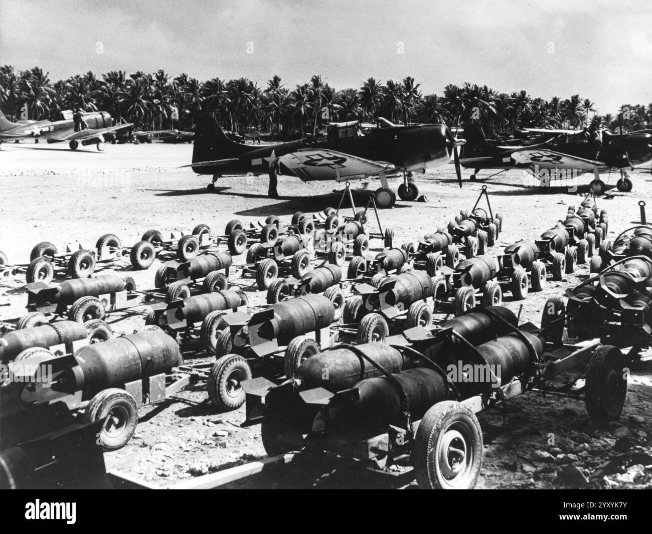 Majuro Island, Majuro Atoll, Marshall Islands- bombs on their carts ...