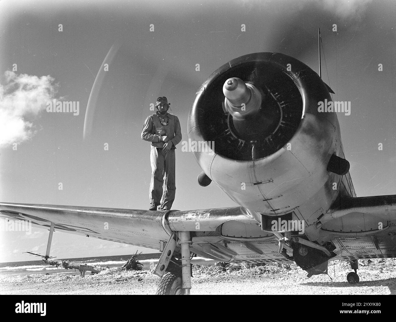 Pilot Capt. John F. Adams, USMC, of U.S. Marine Corps dive bomber ...