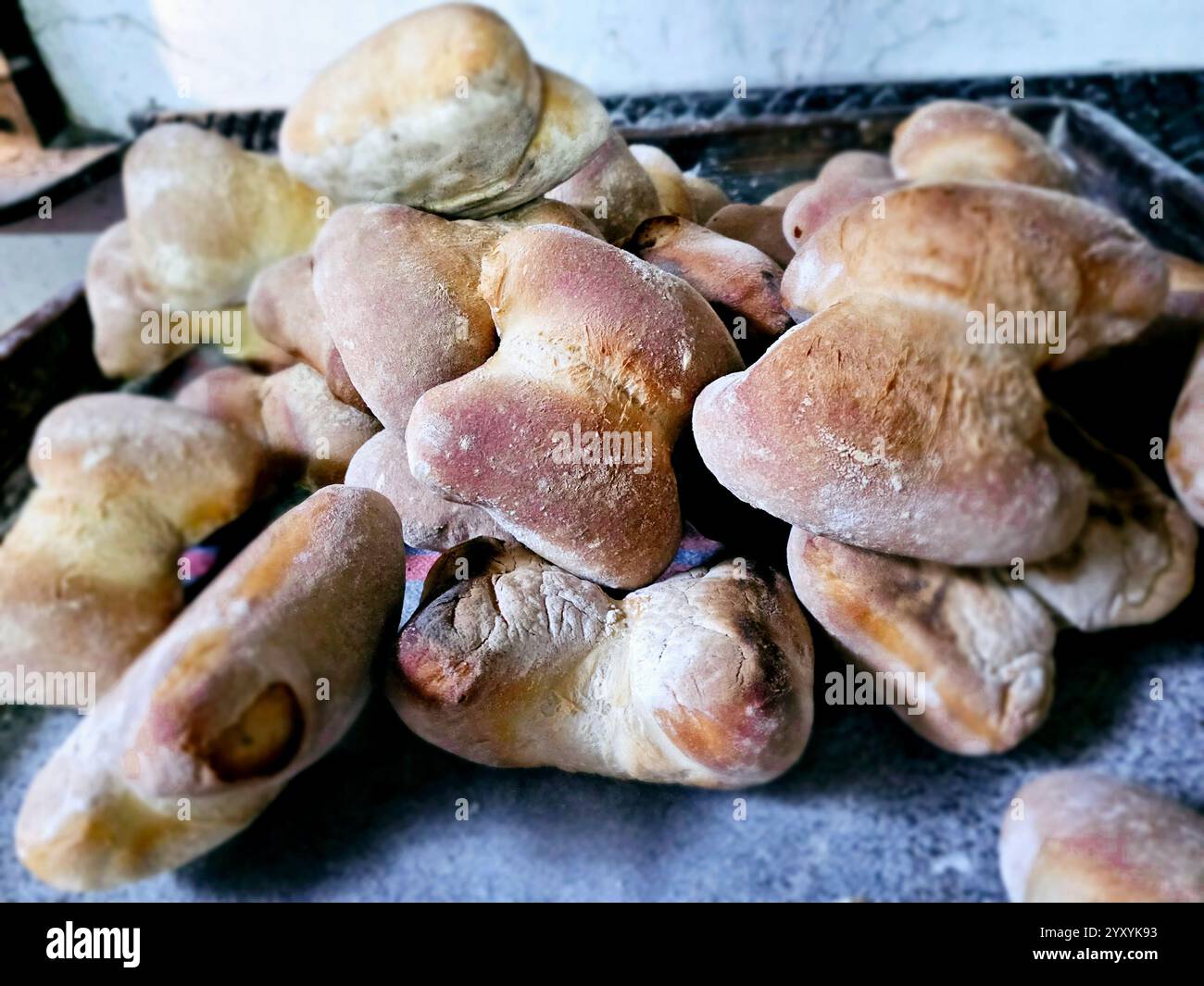 Four Corners Bread as made in the Village of Favaios in Portugal Stock ...
