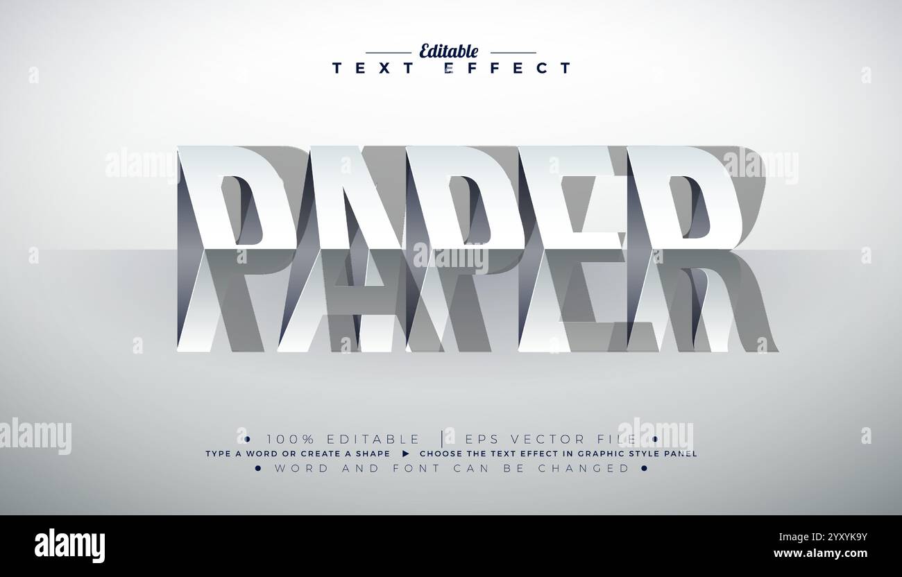 Paper 3D Text Effect Design Editable and Scalable Vector Graphic Style Effect with Cutting ...