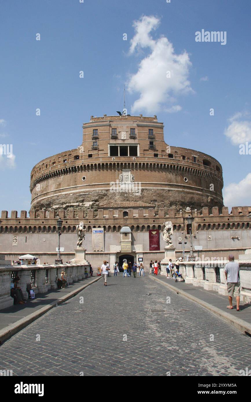 Italy. Rome. Mausoleum of emperor Hadrian or Castle Sant'Angelo. Built ...