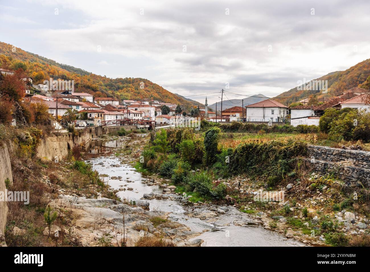 Medusa Greek pomak villages near Xanthi, beautiful scenery and minaret ...