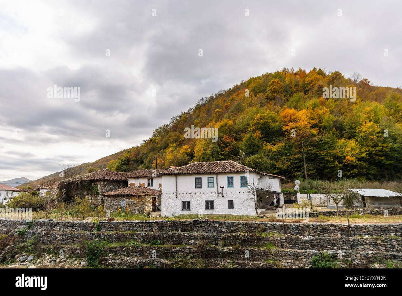 Medusa Greek pomak villages near Xanthi, beautiful scenery and minaret ...