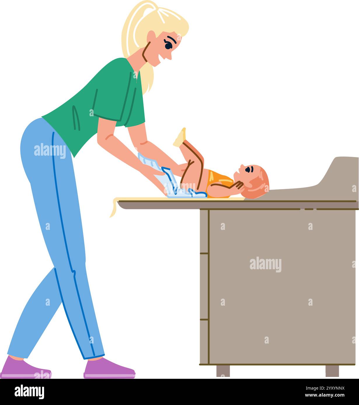 wipes changing baby diaper vector Stock Vector Image & Art - Alamy