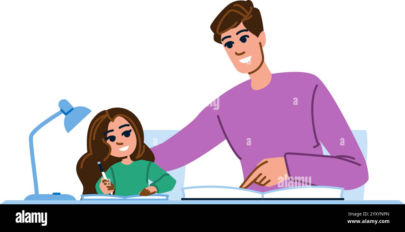 assistance helping kid homework vector Stock Vector Image & Art - Alamy