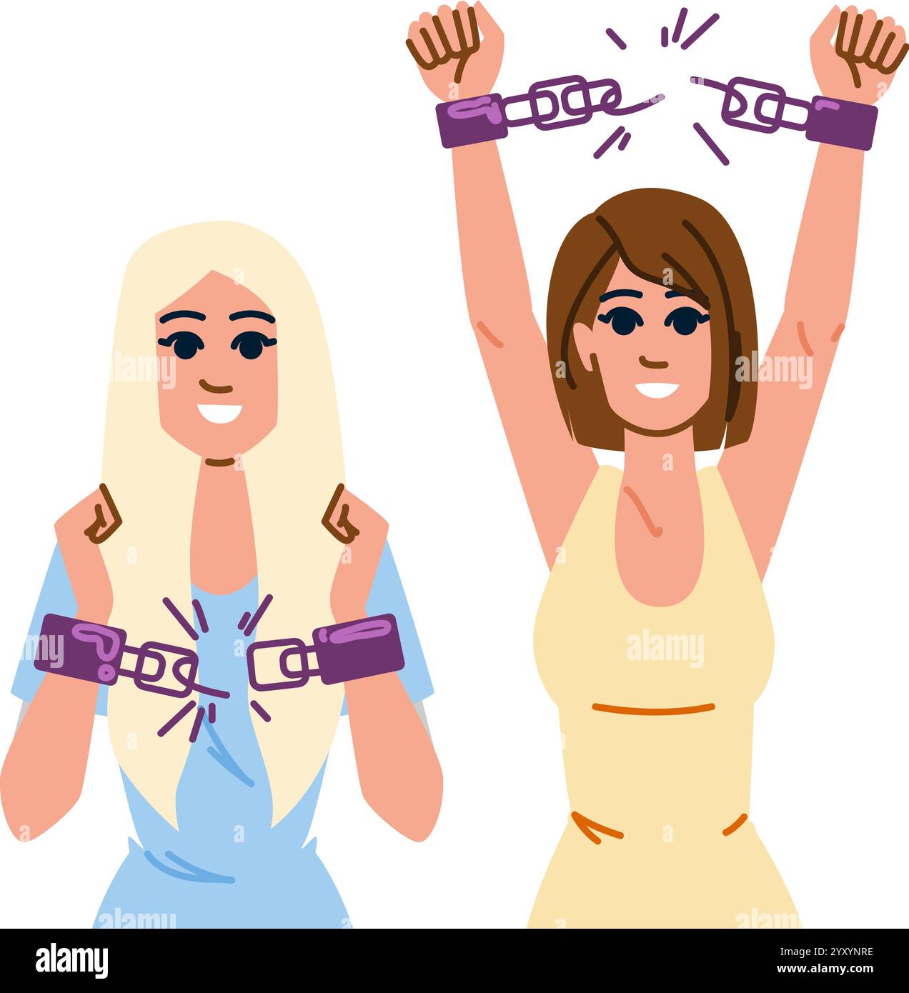 Hands breaking chain Stock Vector Images - Alamy