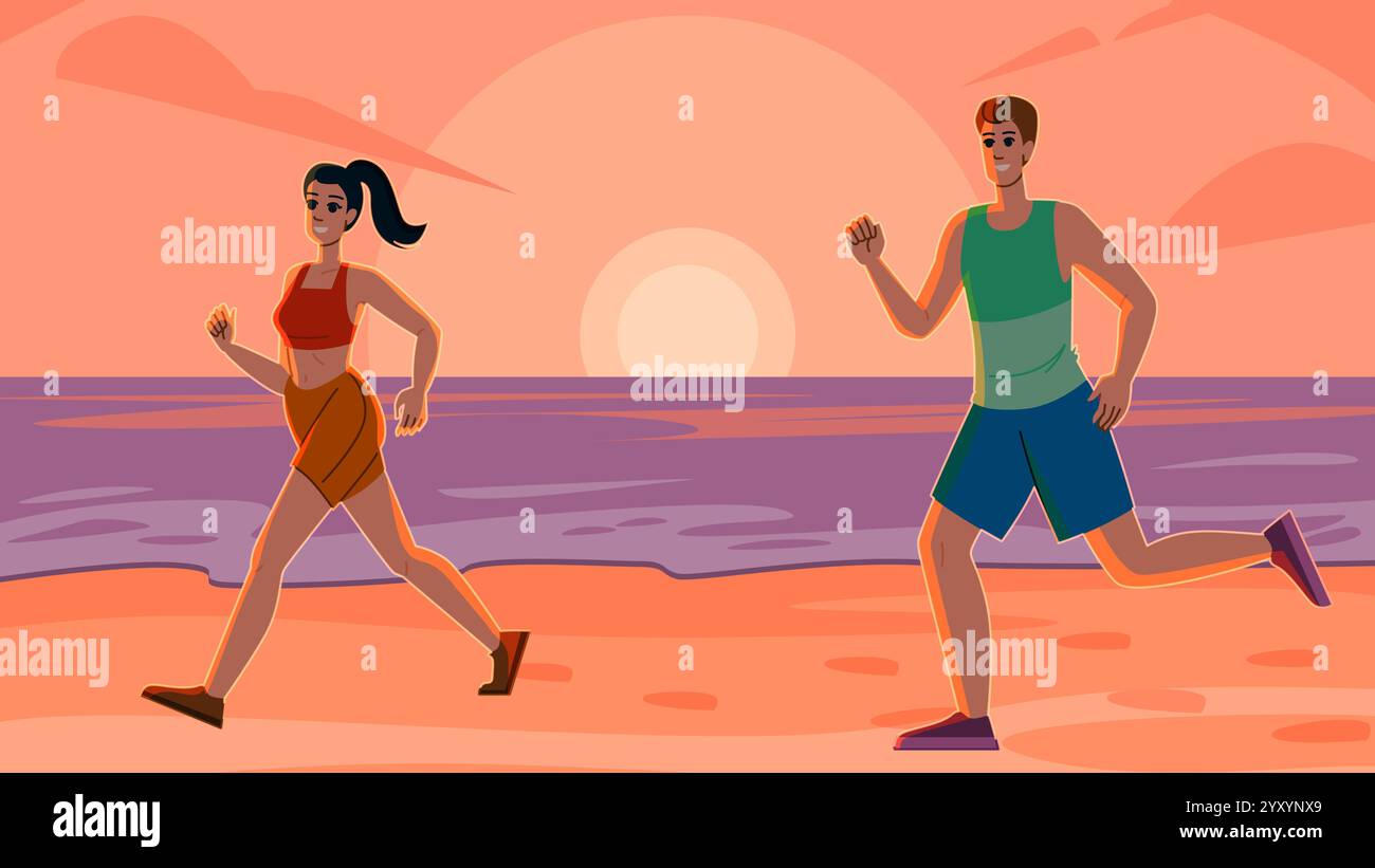 Beach path sunset Stock Vector Images - Alamy