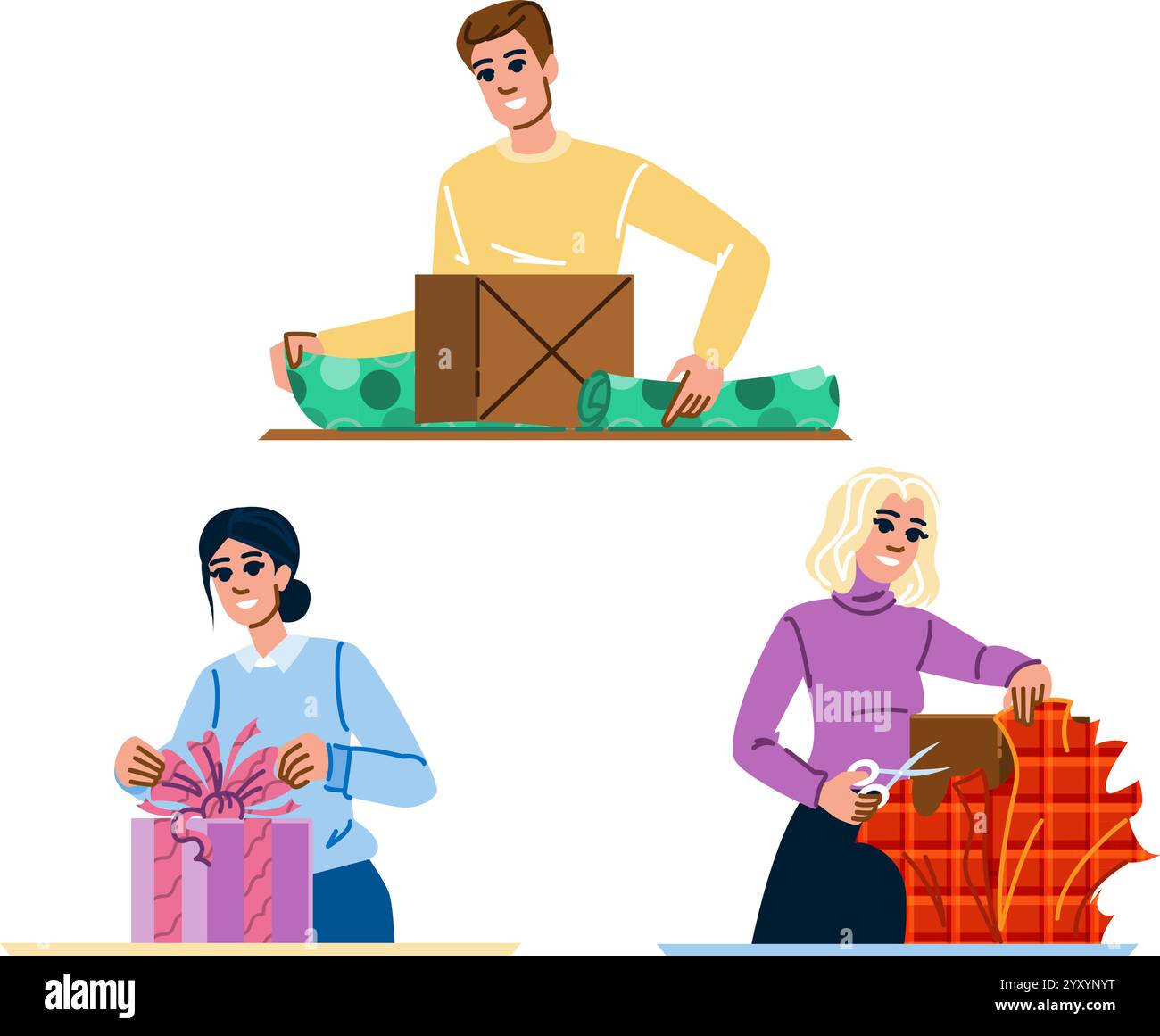 tape wrapping gifts vector Stock Vector Image & Art - Alamy