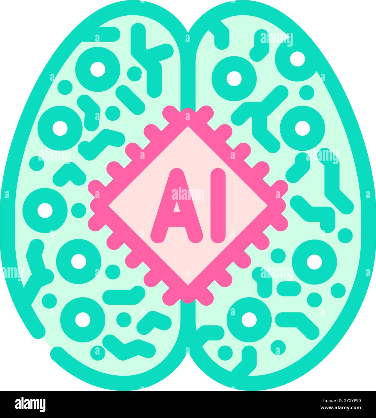 machine learning symbol color icon vector illustration Stock Vector ...