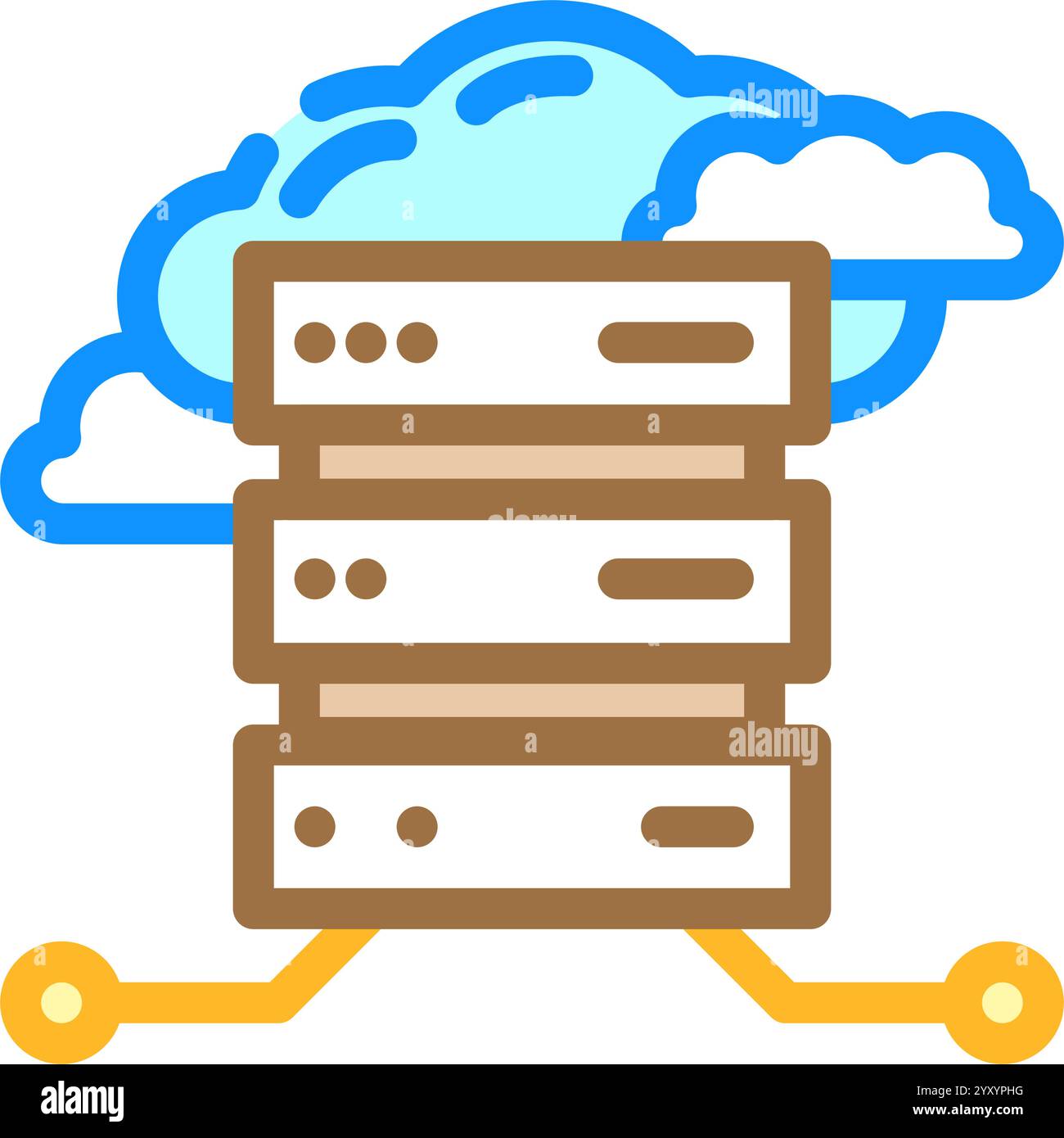 Database Cloud Computing Color Icon Vector Illustration Stock Vector Image And Art Alamy