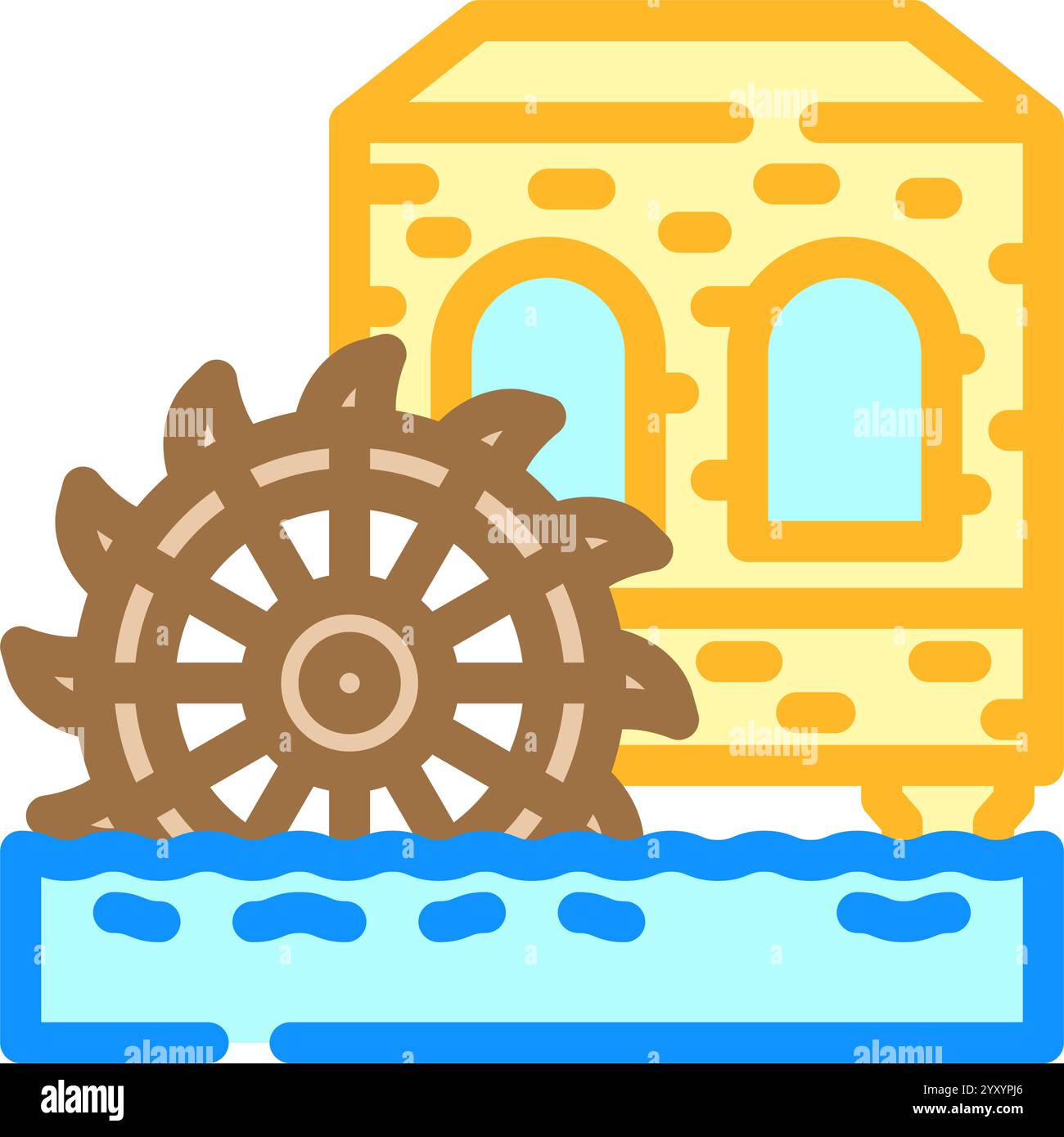 water mill industry color icon vector illustration Stock Vector Image ...