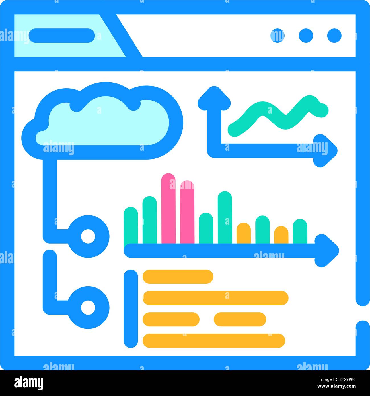 Dashboard Monitoring Cloud Computing Color Icon Vector Illustration Stock Vector Image And Art Alamy