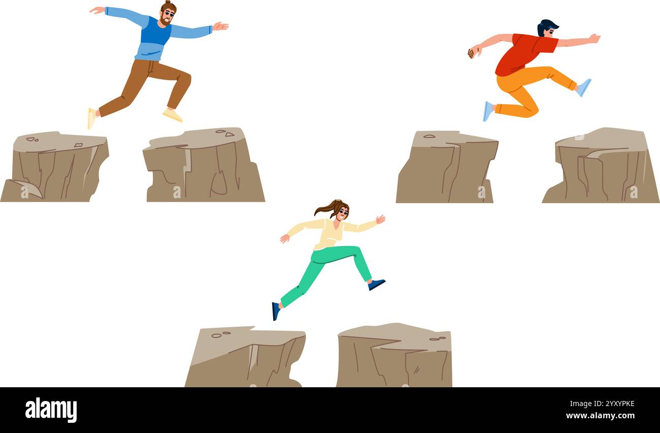 risk jumping over cliff vector Stock Vector Image & Art - Alamy