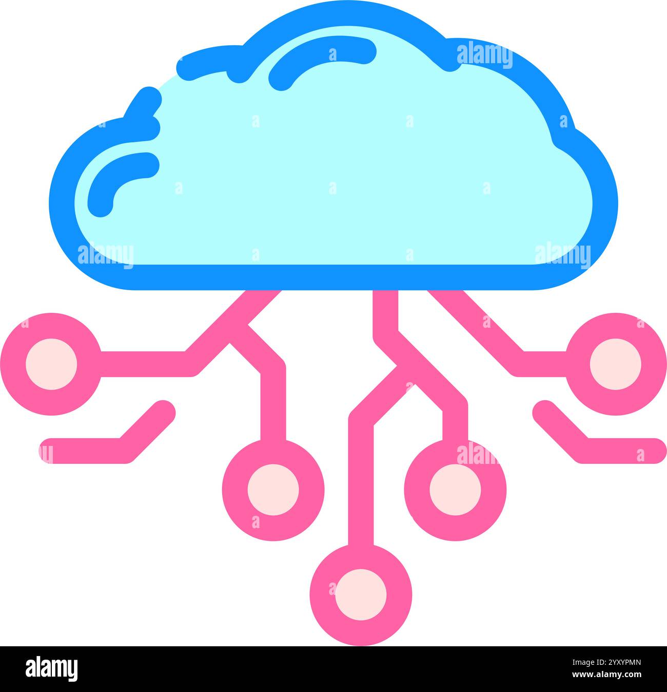 Cloud Computing Color Icon Vector Illustration Stock Vector Image And Art Alamy