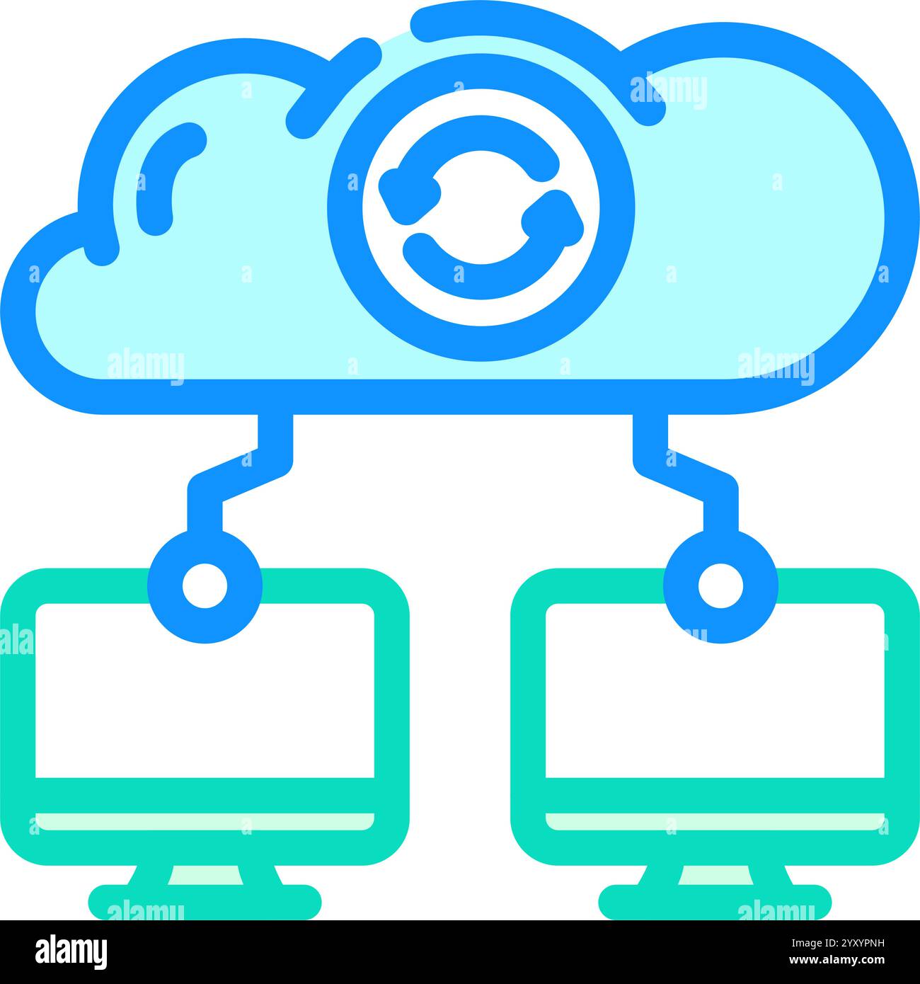 Data Synchronization Cloud Computing Color Icon Vector Illustration Stock Vector Image And Art Alamy