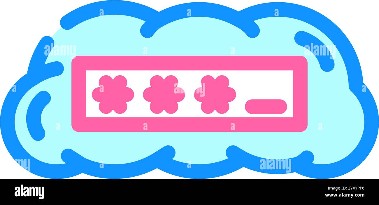 private cloud computing color icon vector illustration Stock Vector ...