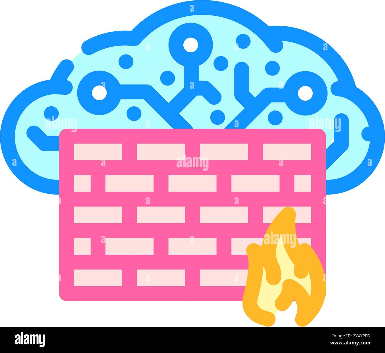 Firewall Cloud Computing Color Icon Vector Illustration Stock Vector Image And Art Alamy