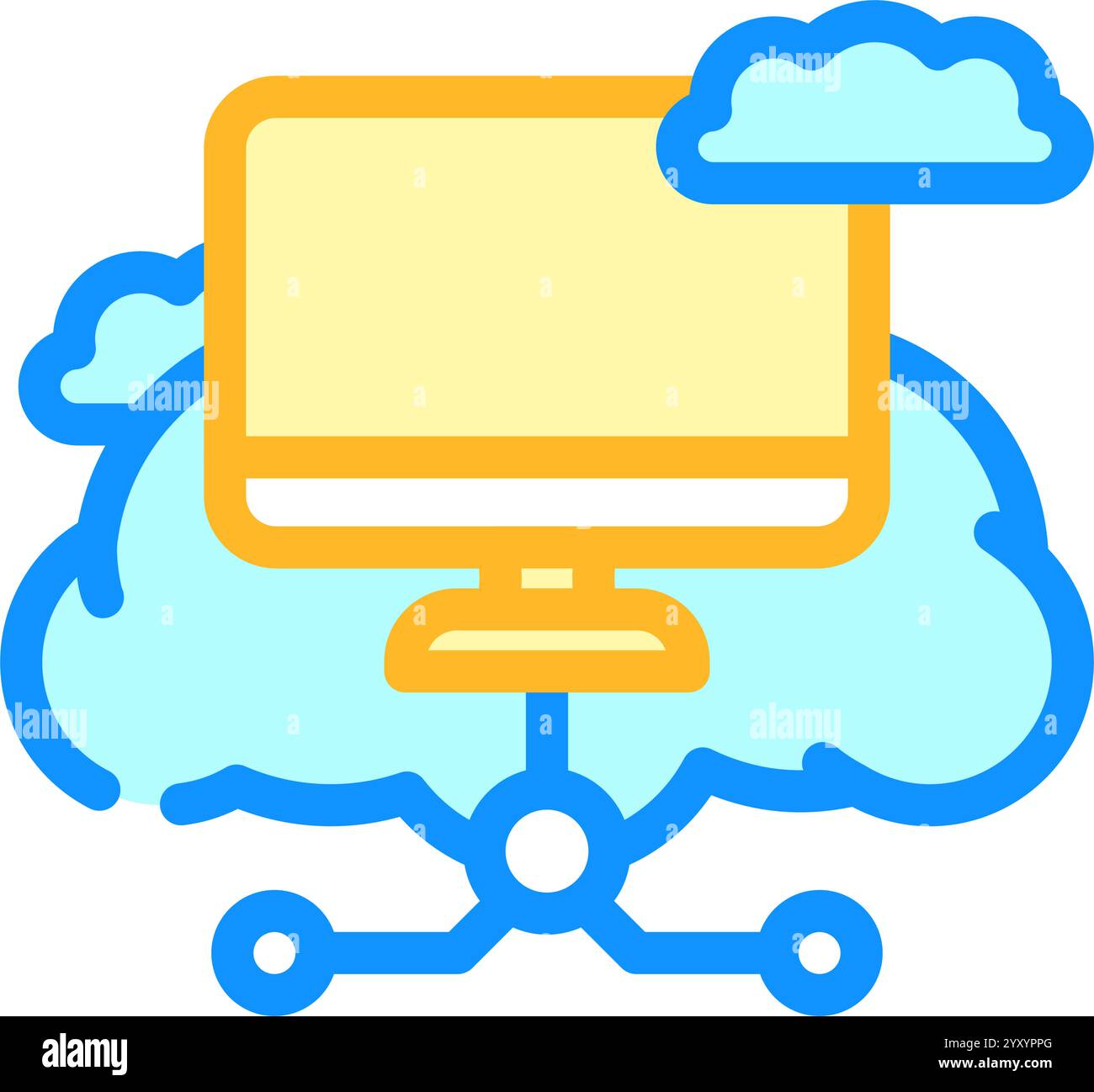 virtual machine cloud computing color icon vector illustration Stock ...