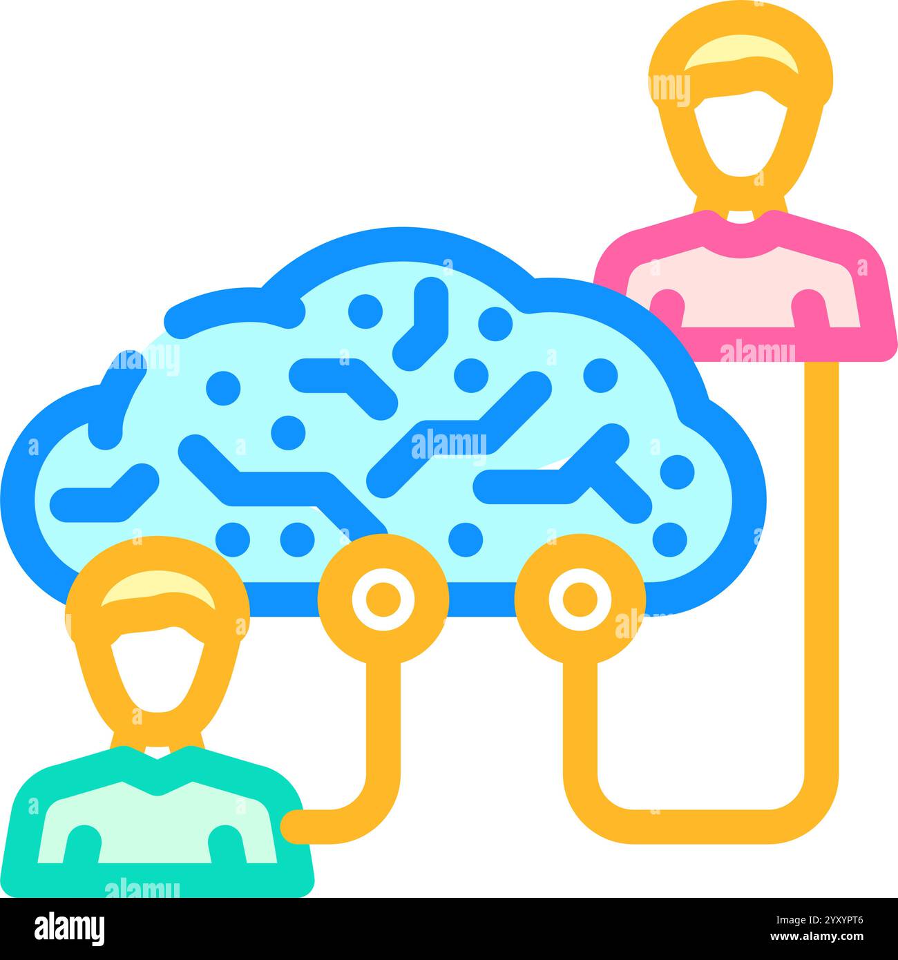 Collaboration Cloud Computing Color Icon Vector Illustration Stock Vector Image And Art Alamy