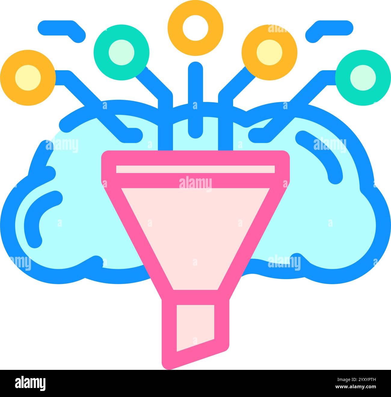 Analytics Cloud Computing Color Icon Vector Illustration Stock Vector