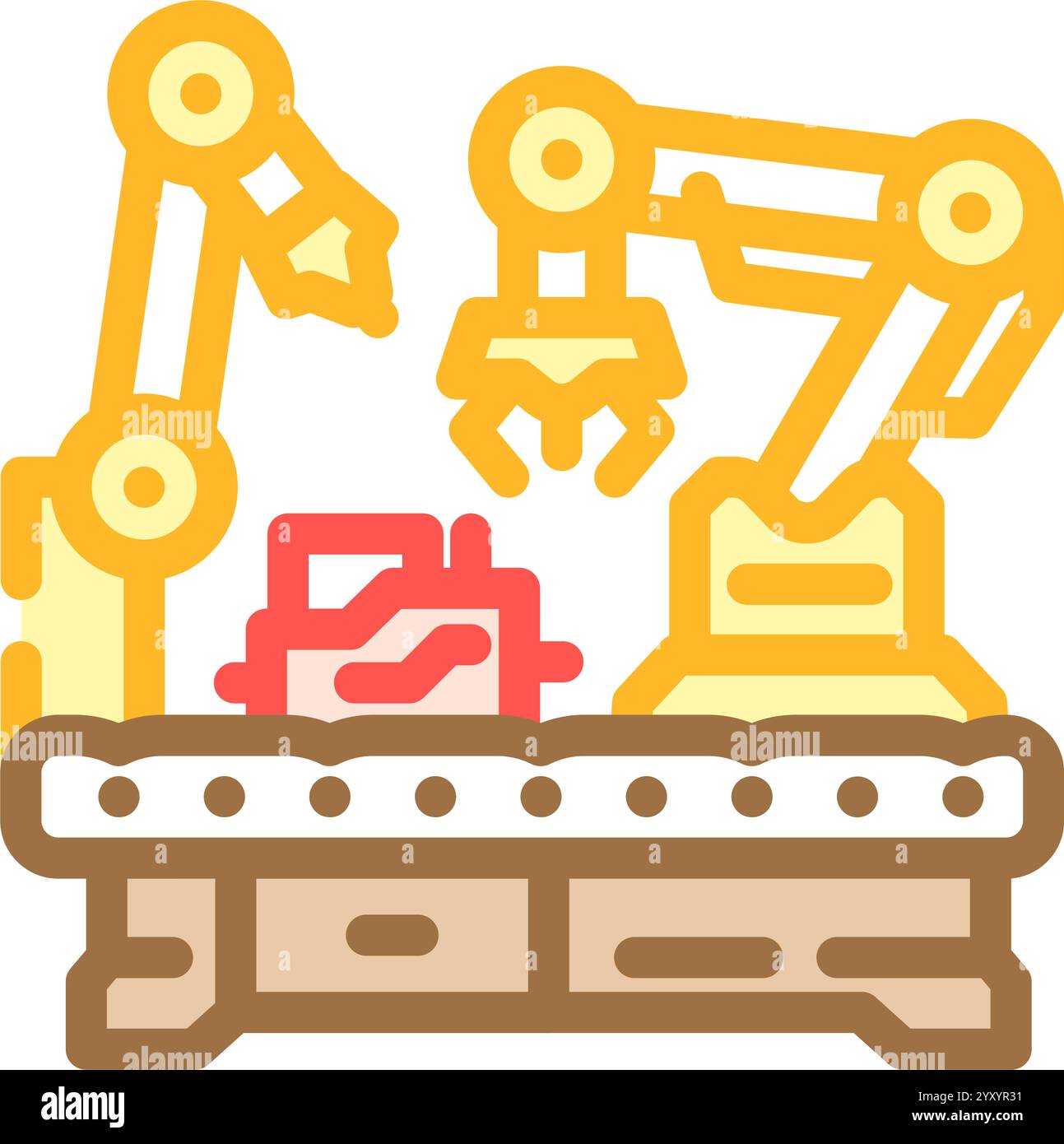 mass production line industry color icon vector illustration Stock ...