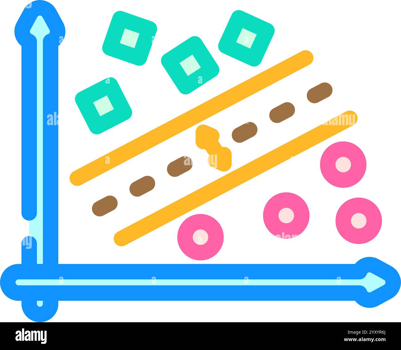 support vector machine learning color icon vector illustration Stock ...