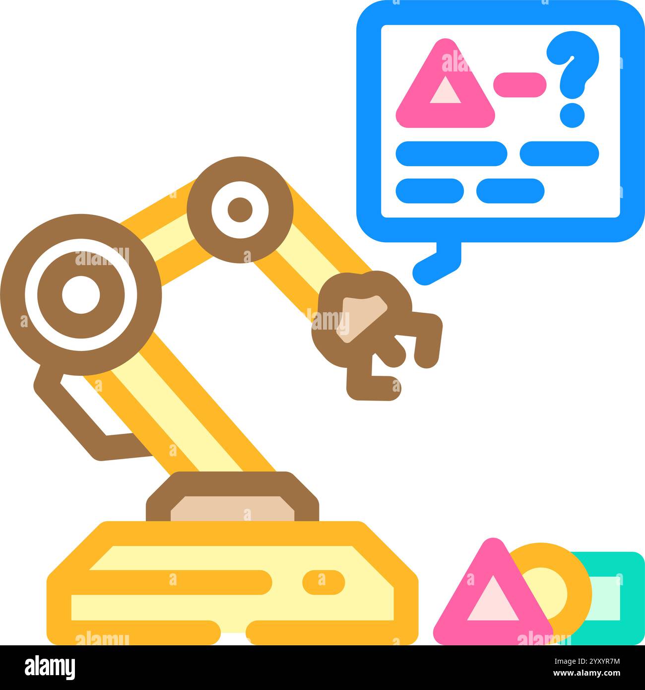 reinforcement machine learning color icon vector illustration Stock ...
