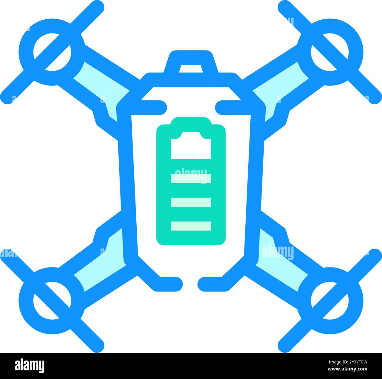 battery indicator aerial vehicle color icon vector illustration Stock ...