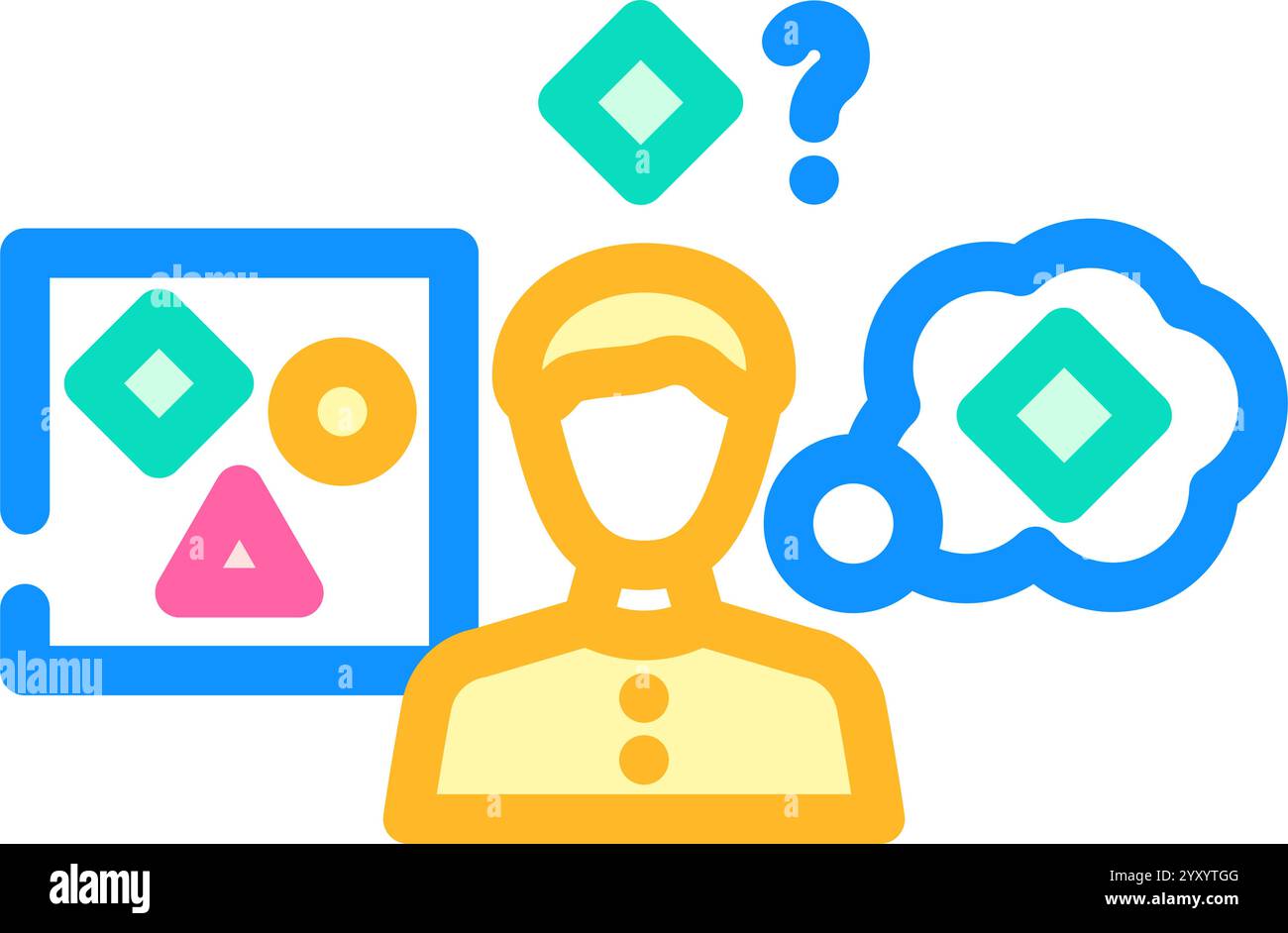 supervised machine learning color icon vector illustration Stock Vector ...