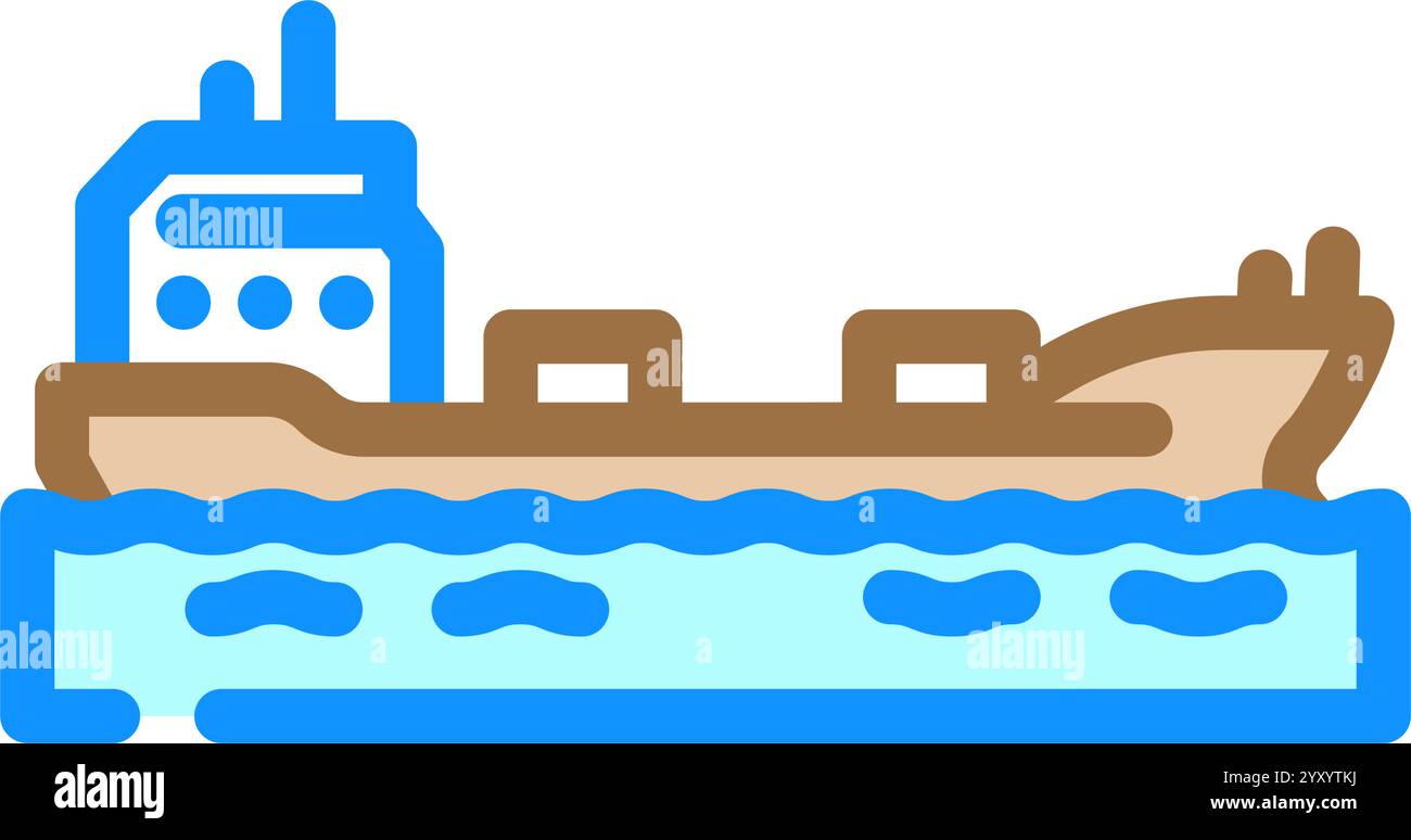 oil tanker ship transport marine color icon vector illustration Stock ...