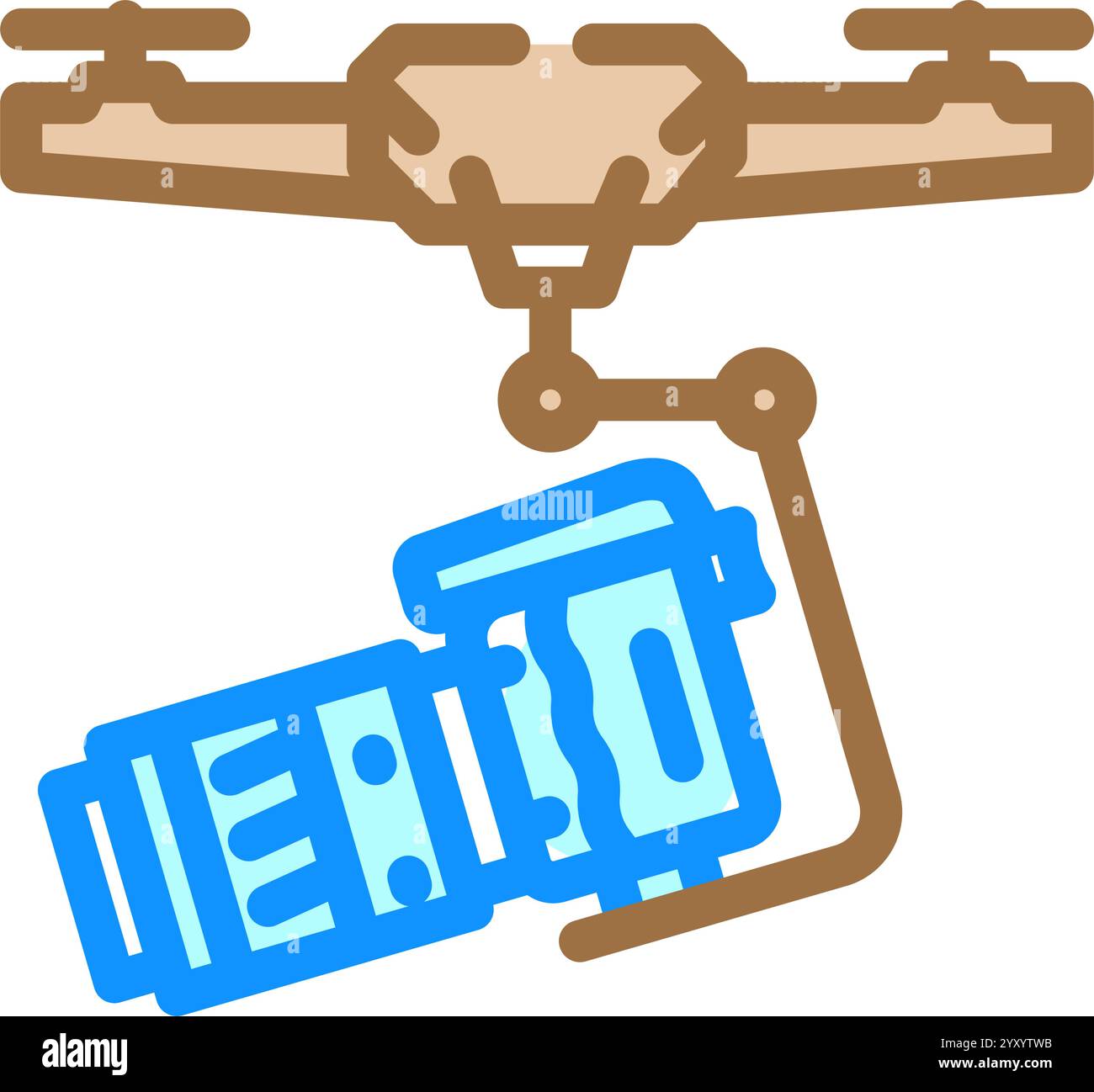 aerial photography unmanned vehicle color icon vector illustration ...