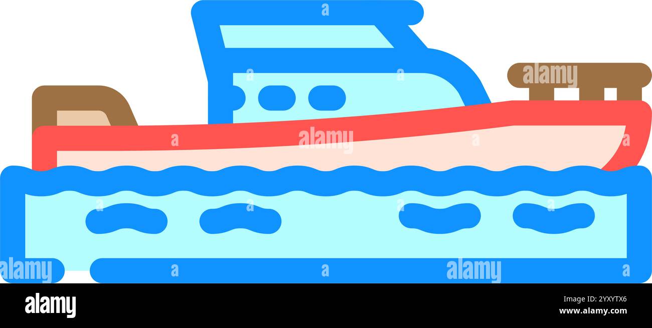 pilot boat ship transport marine color icon vector illustration Stock ...