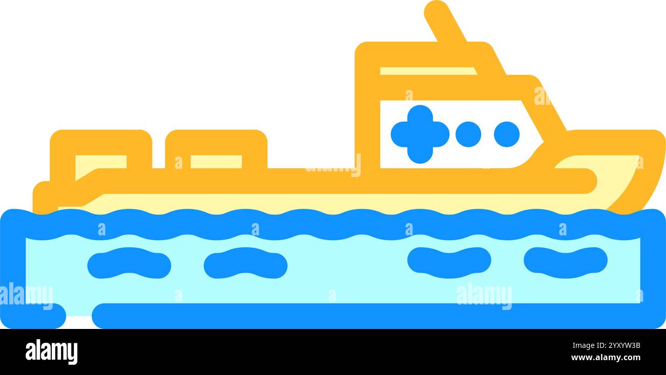 hospital ship transport marine color icon vector illustration Stock ...