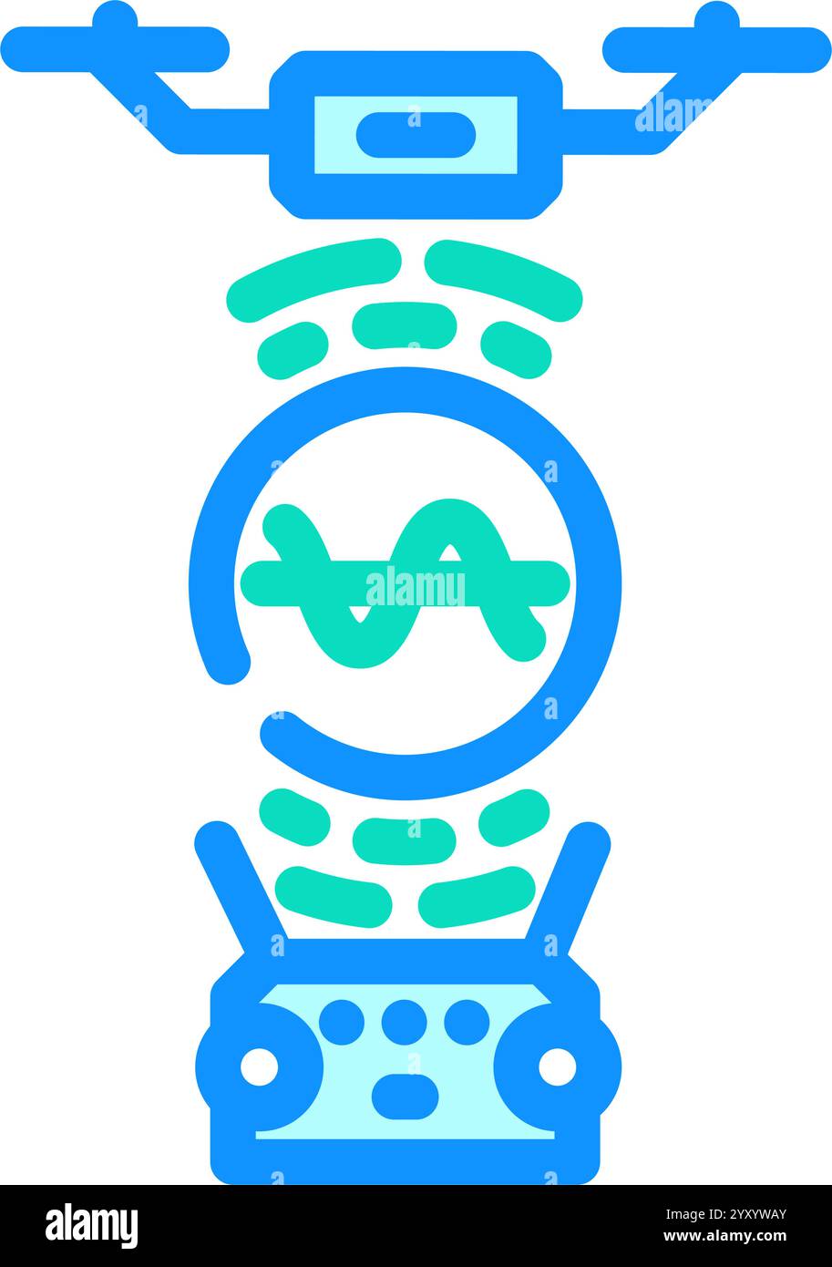 signal transmission aerial vehicle color icon vector illustration Stock ...