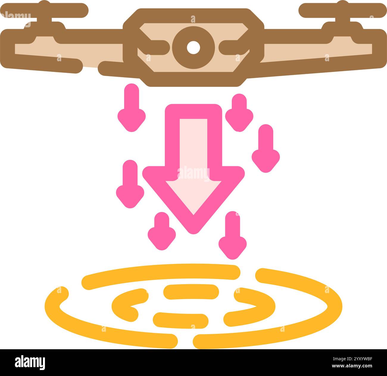 emergency landing unmanned aerial vehicle color icon vector ...