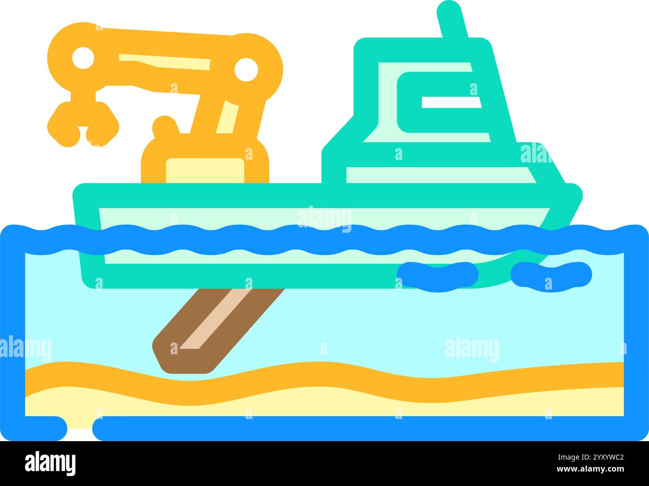 dredger ship transport marine color icon vector illustration Stock ...