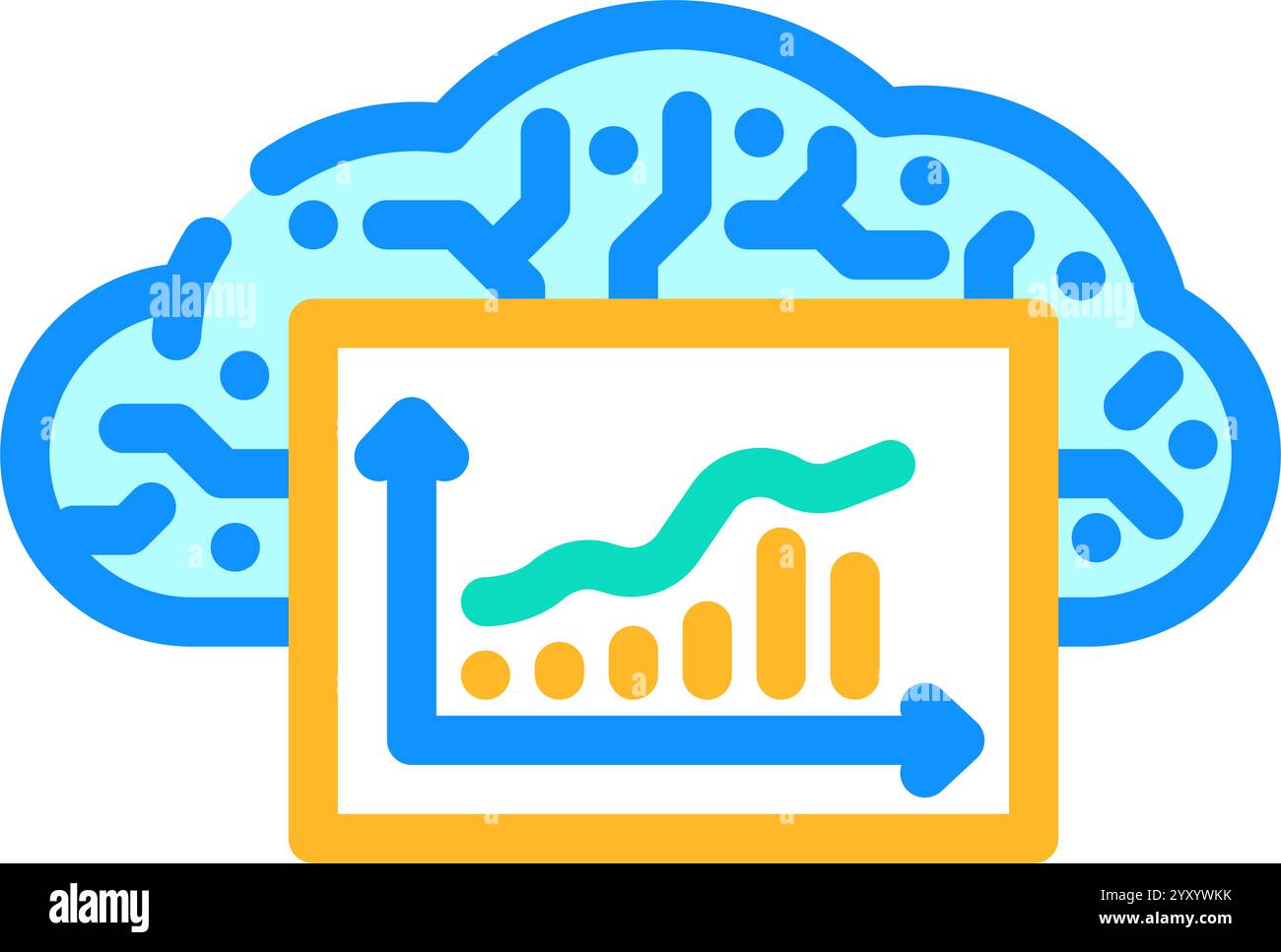 computing graph cloud color icon vector illustration Stock Vector Image ...