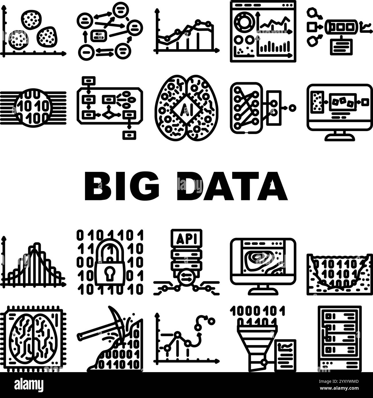 big data analytics hadoop icons set vector Stock Vector Image & Art - Alamy