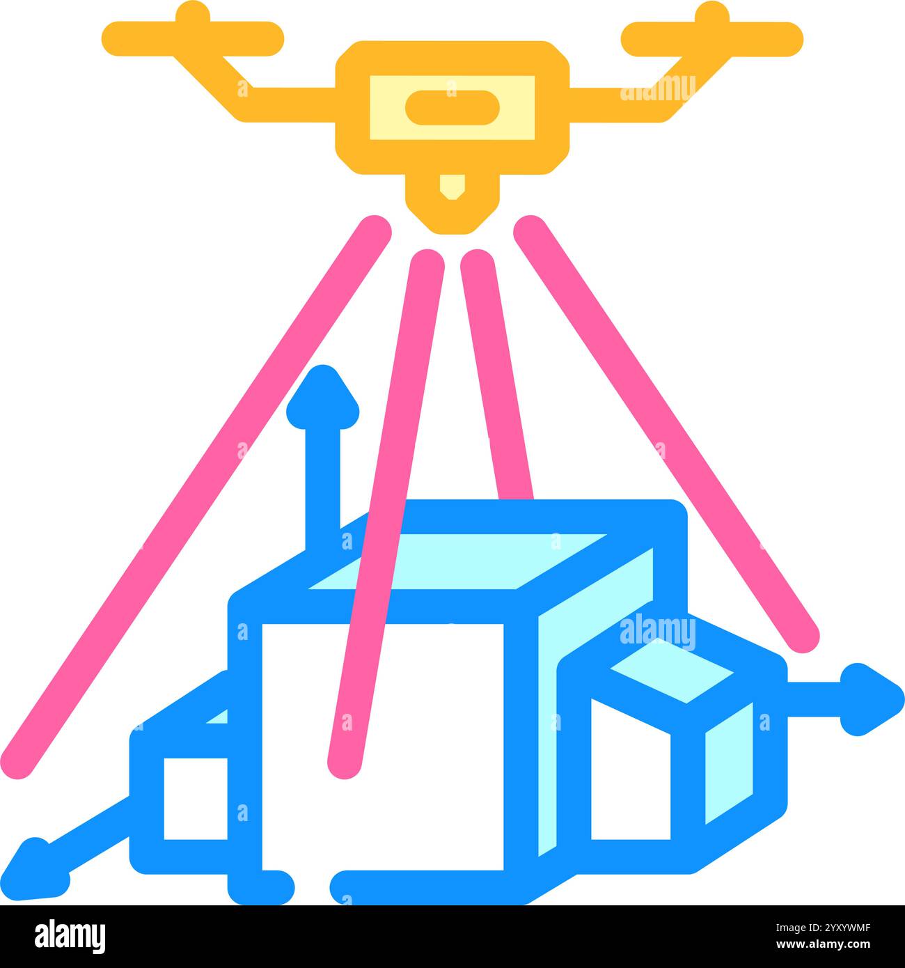 3d mapping tool aerial vehicle color icon vector illustration Stock ...