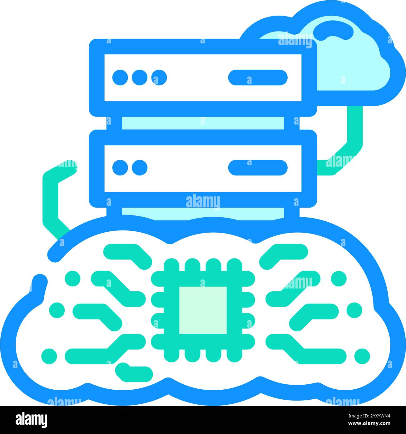 Infrastructure Cloud Computing Color Icon Vector Illustration Stock Vector Image And Art Alamy
