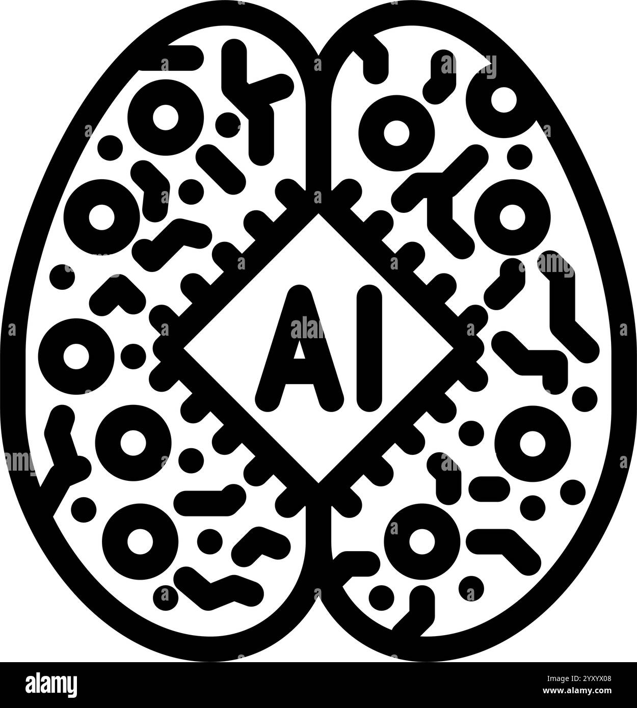 machine learning symbol line icon vector illustration Stock Vector ...