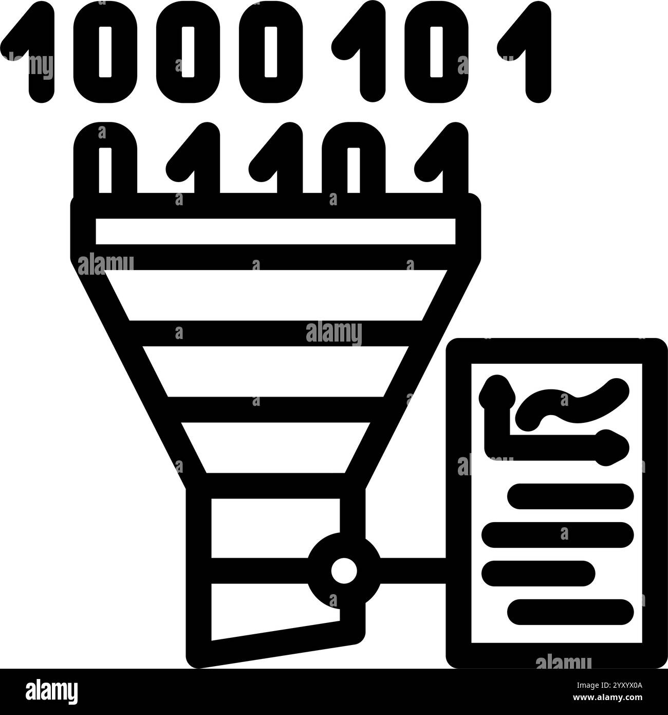 funnel diagram big data line icon vector illustration Stock Vector Image & Art - Alamy