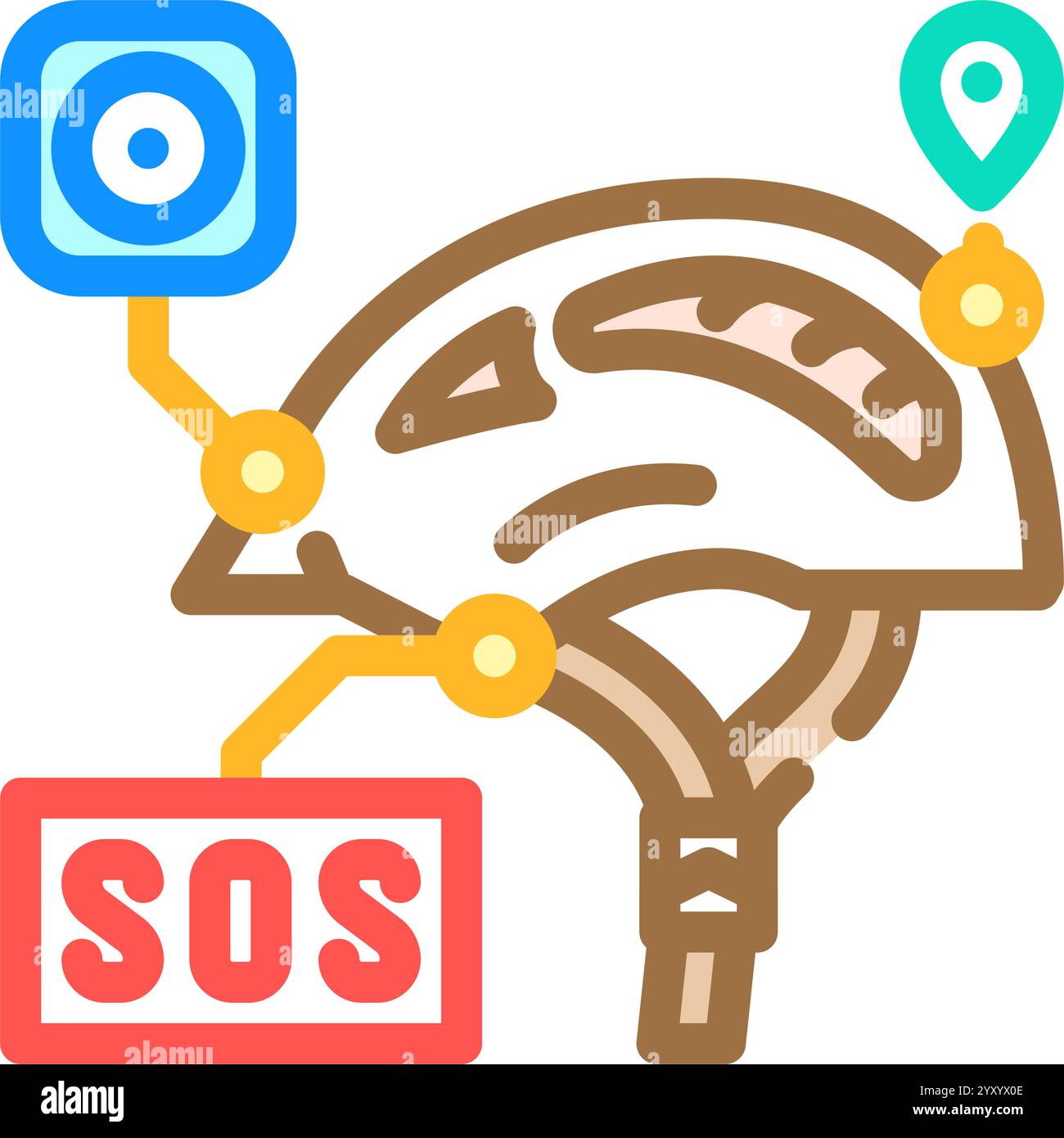 smart helmet wearable color icon vector illustration Stock Vector Image ...