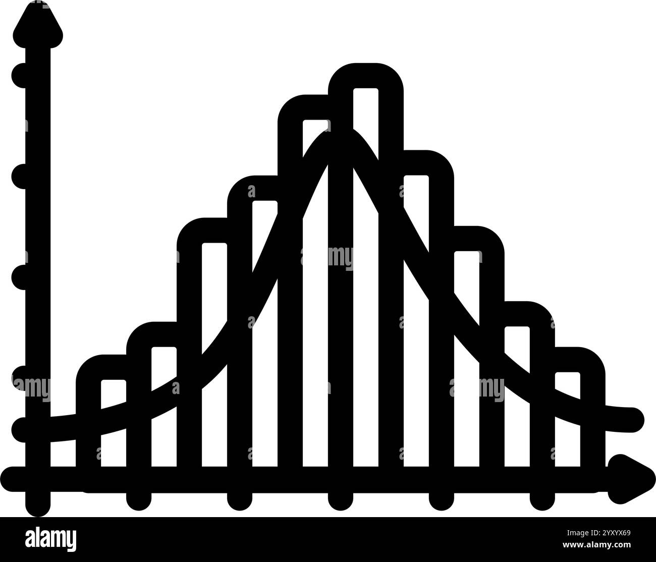 histogram big data line icon vector illustration Stock Vector Image ...