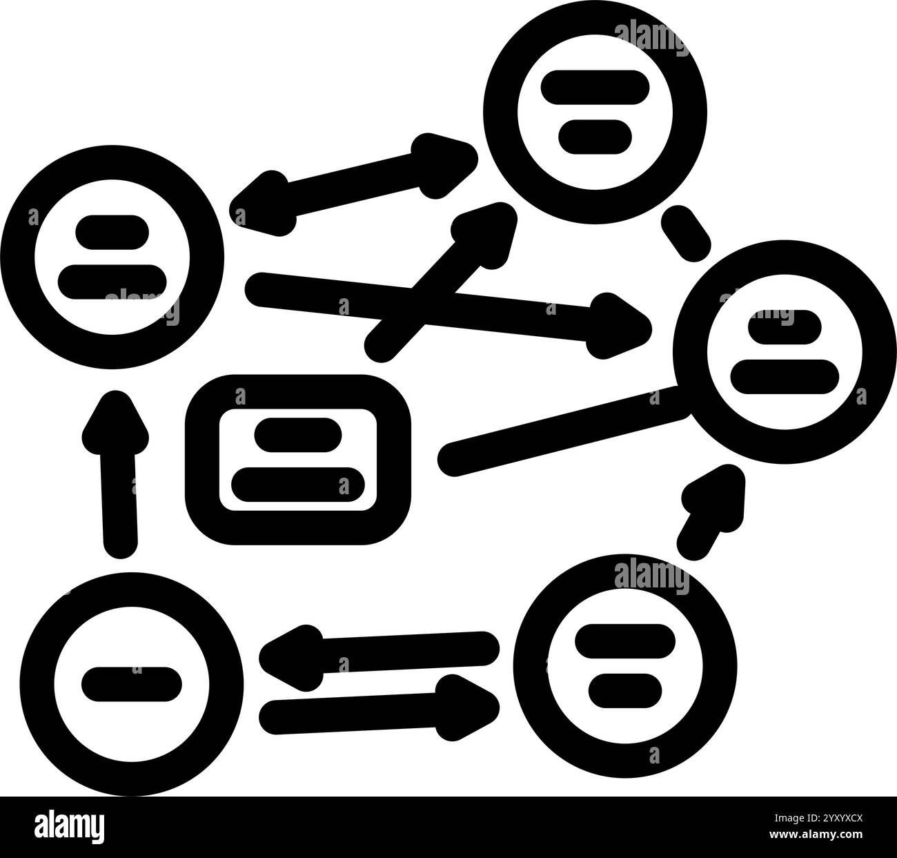 flow arrows big data line icon vector illustration Stock Vector Image ...