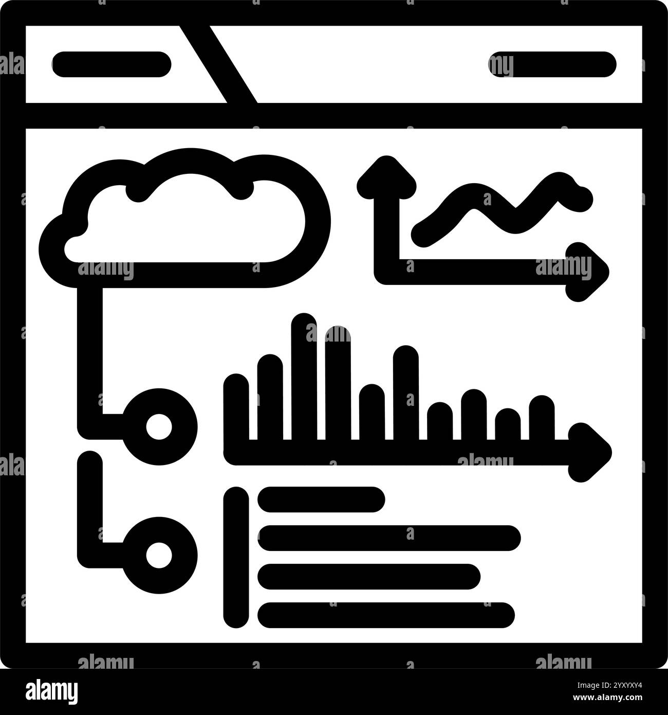 dashboard monitoring cloud computing line icon vector illustration Stock Vector Image & Art - Alamy