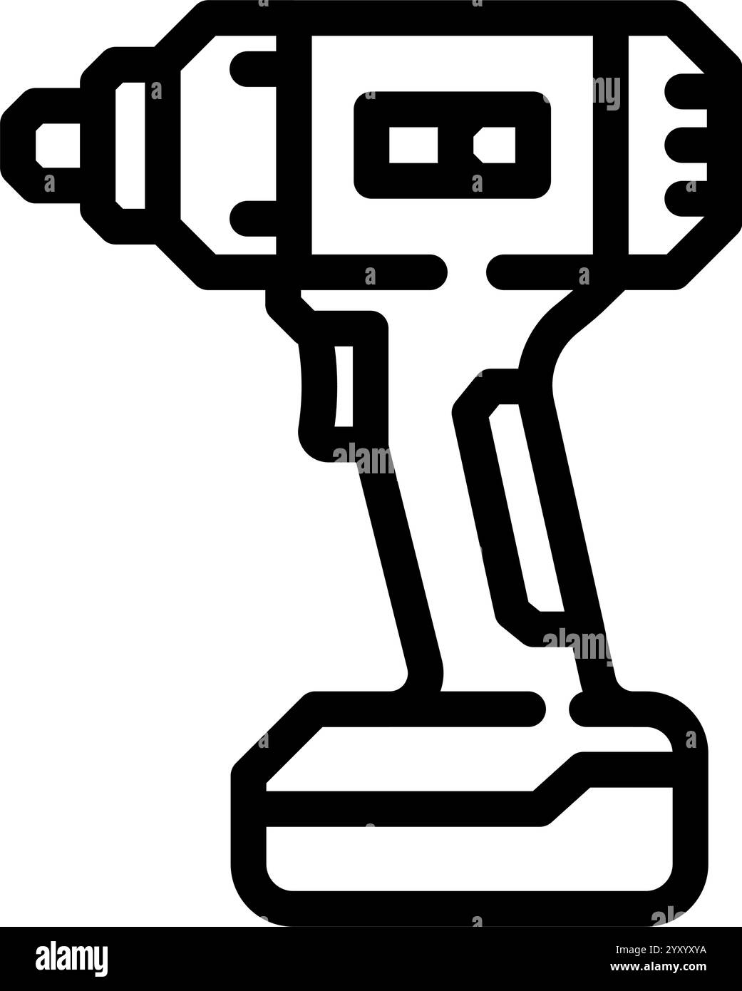 impact wrench car repair tool line icon vector illustration Stock ...