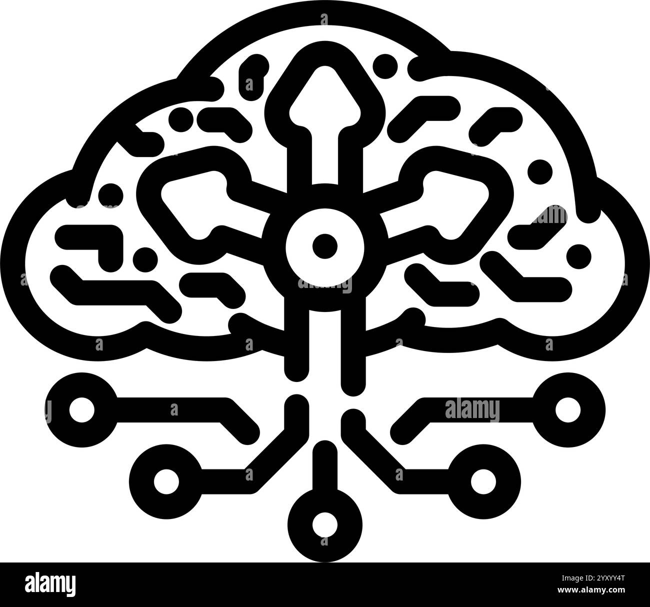 load balancer cloud computing line icon vector illustration Stock ...
