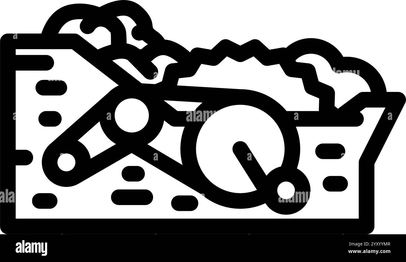cotton gin industry line icon vector illustration Stock Vector Image ...