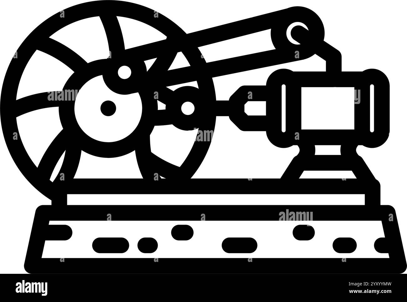 steam engine industry line icon vector illustration Stock Vector Image ...